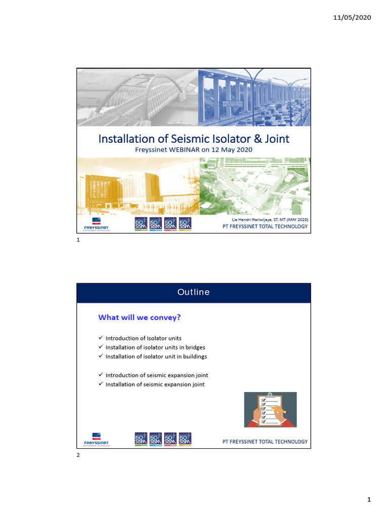 Freyssinet Webinar_Installation of Seismic Isolator & Joint_Lie Hendri ...