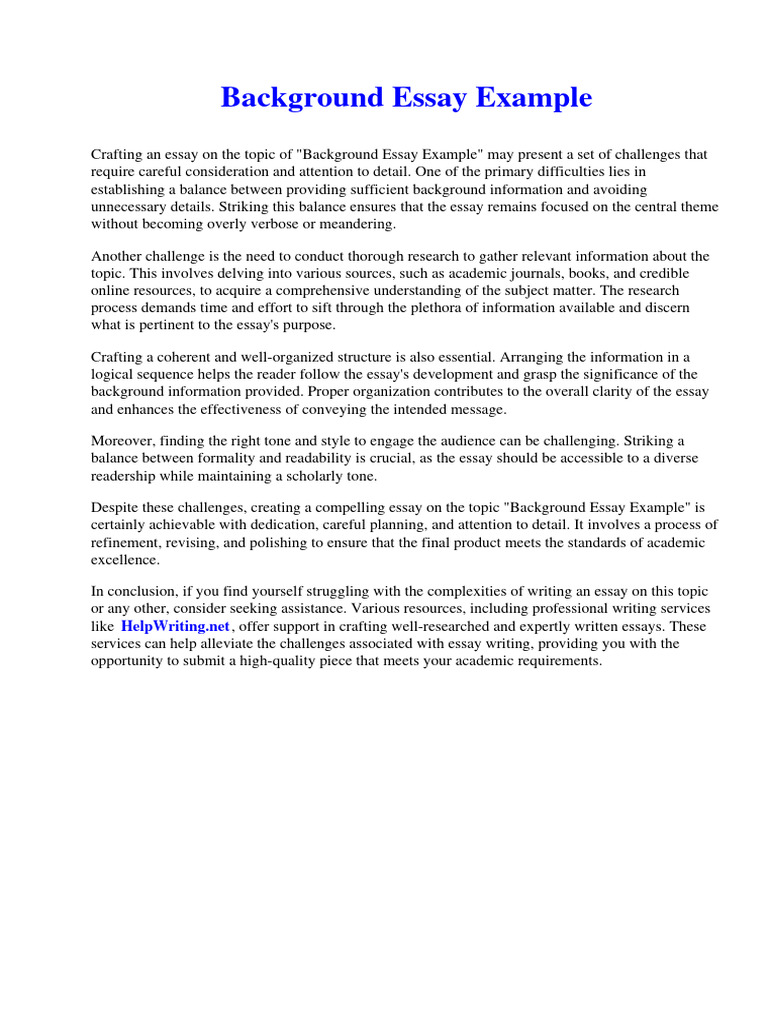 Background Essay Example | PDF | Book Of Exodus | Passover