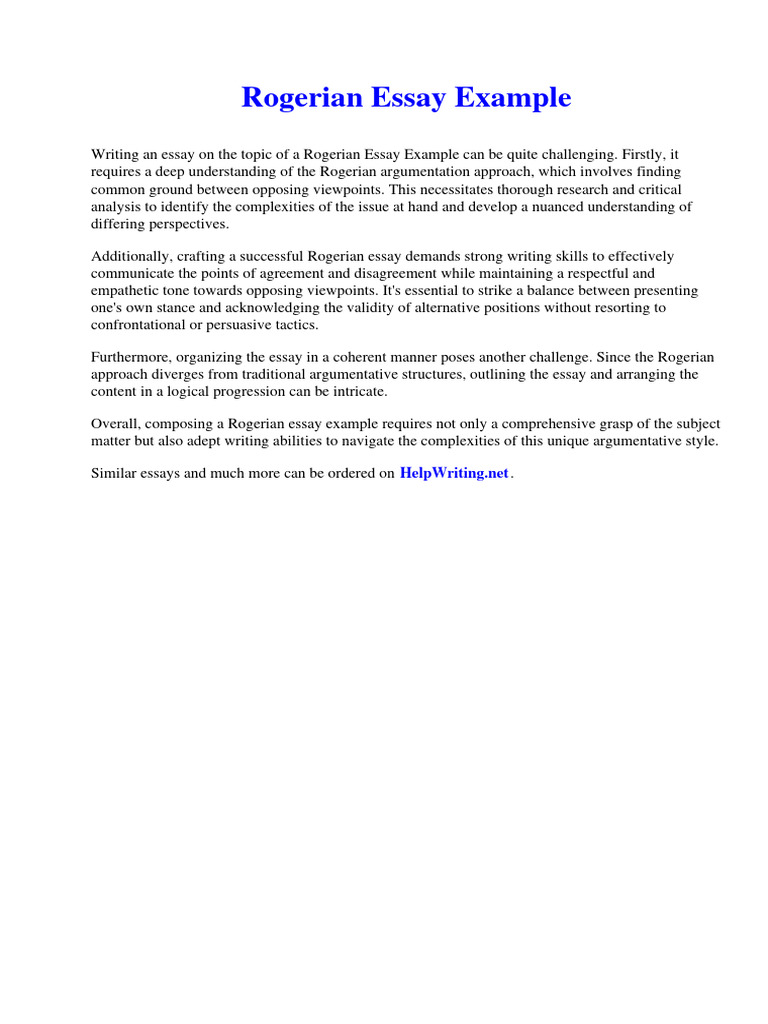 Rogerian Essay Example | PDF