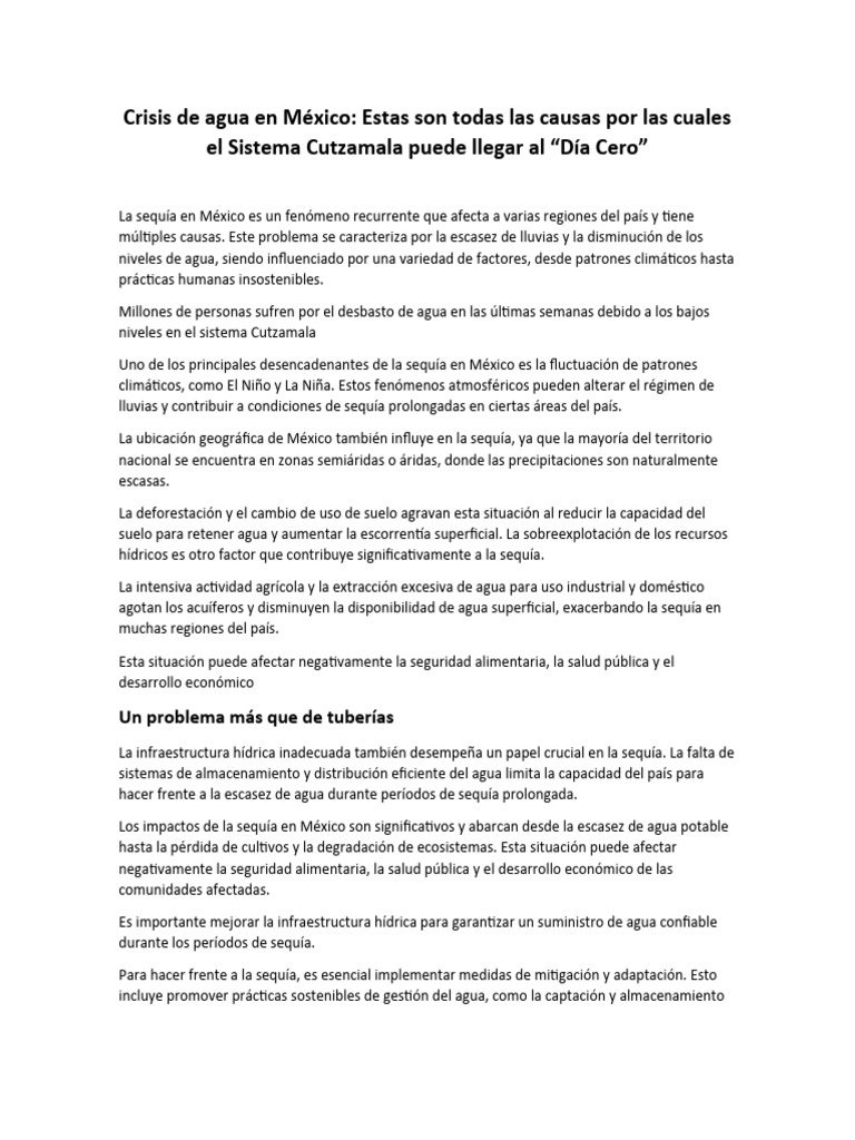 Crisis de Agua en México | PDF
