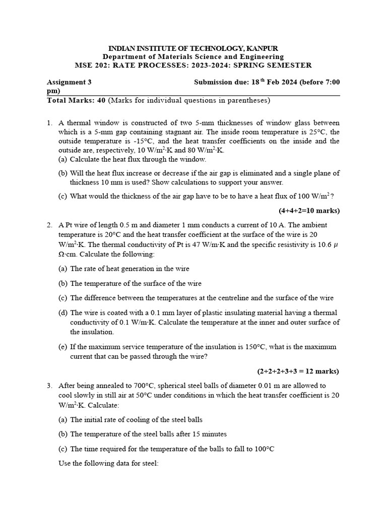 Assignment 3 | PDF | Heat Transfer | Thermal Insulation