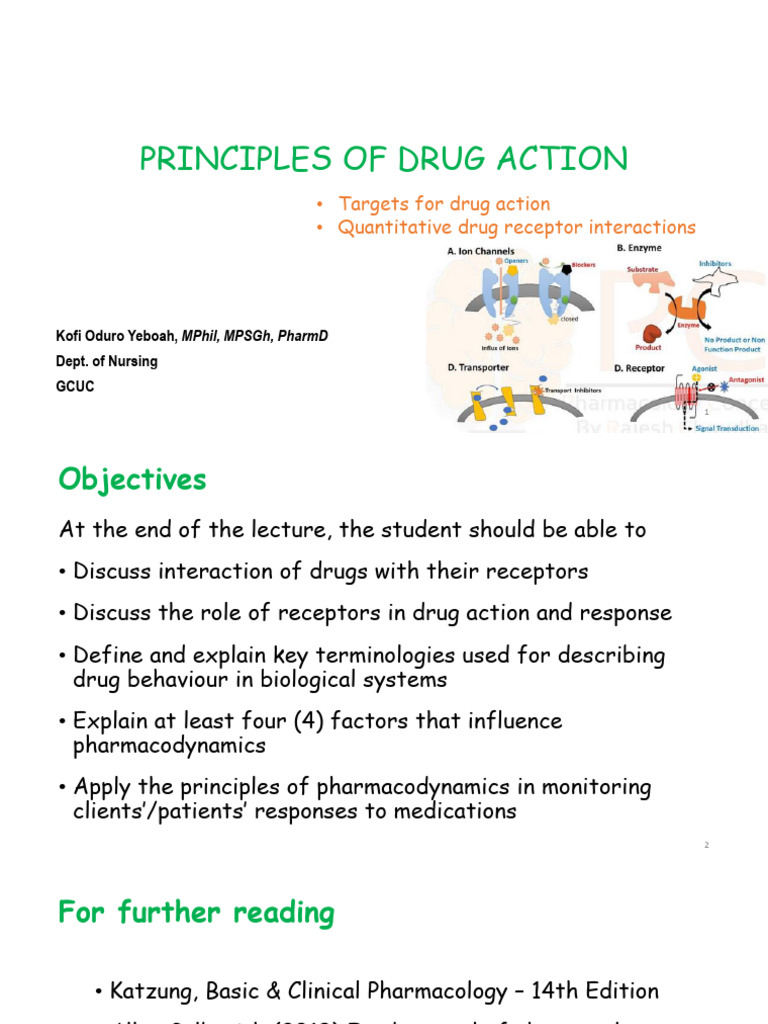 Principles of Drug Action Gcuc 2023 Rev | PDF | Receptor (Biochemistry ...