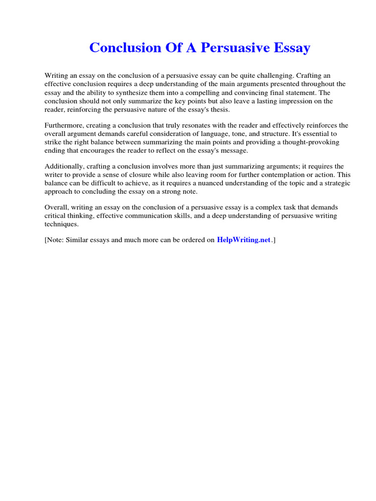 Crafting Persuasive Essay Conclusions | PDF | Essays | Classroom Management