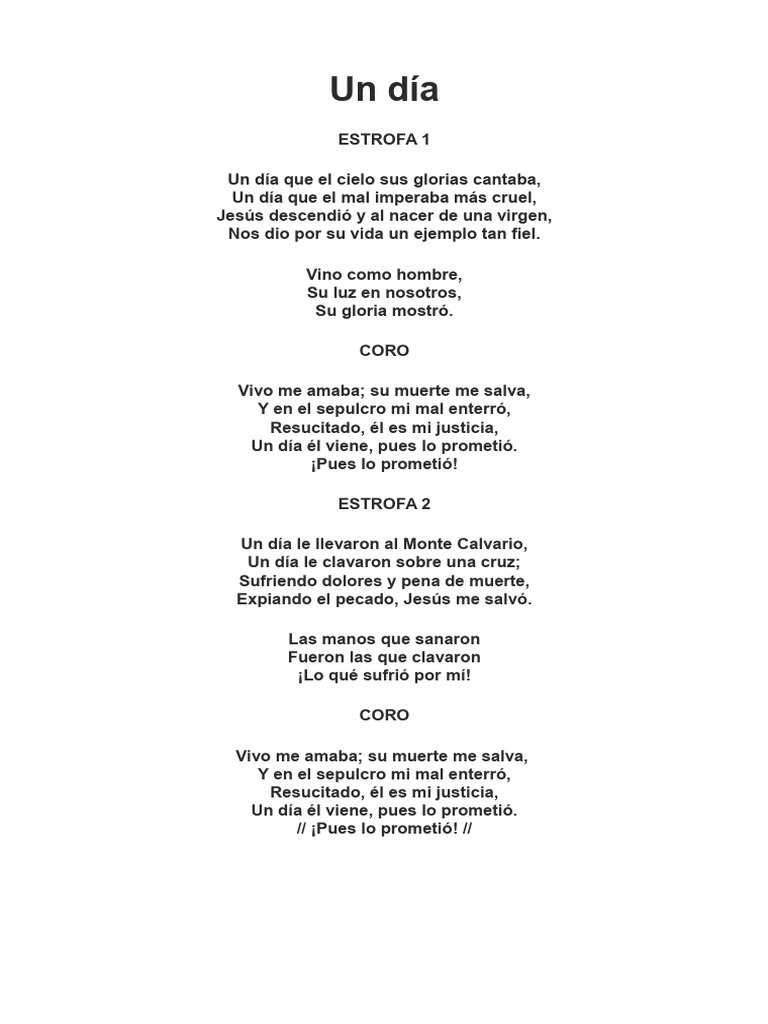 Un Día Letra | PDF