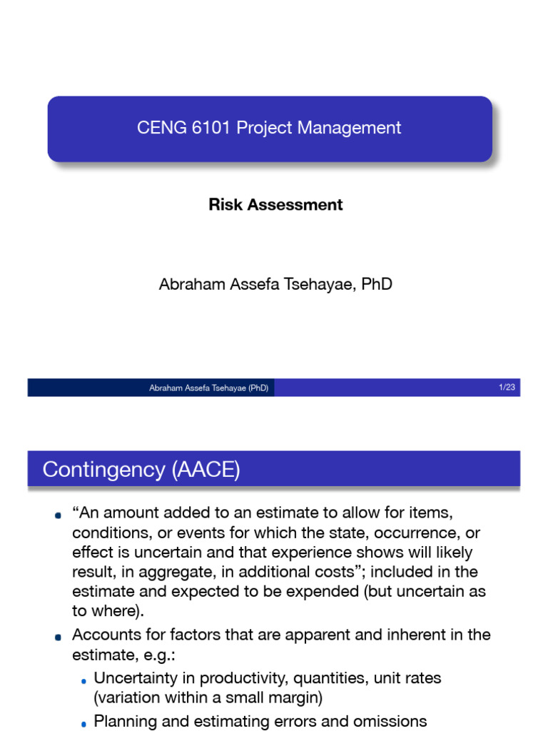 Understanding Risk Allowance in Projects | PDF | Risk | Uncertainty
