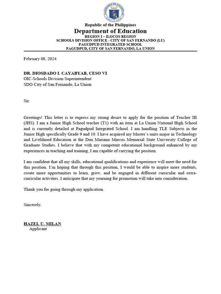 Letter of Intent To DR - Cayabyab | PDF | Cognition | Behavior Modification