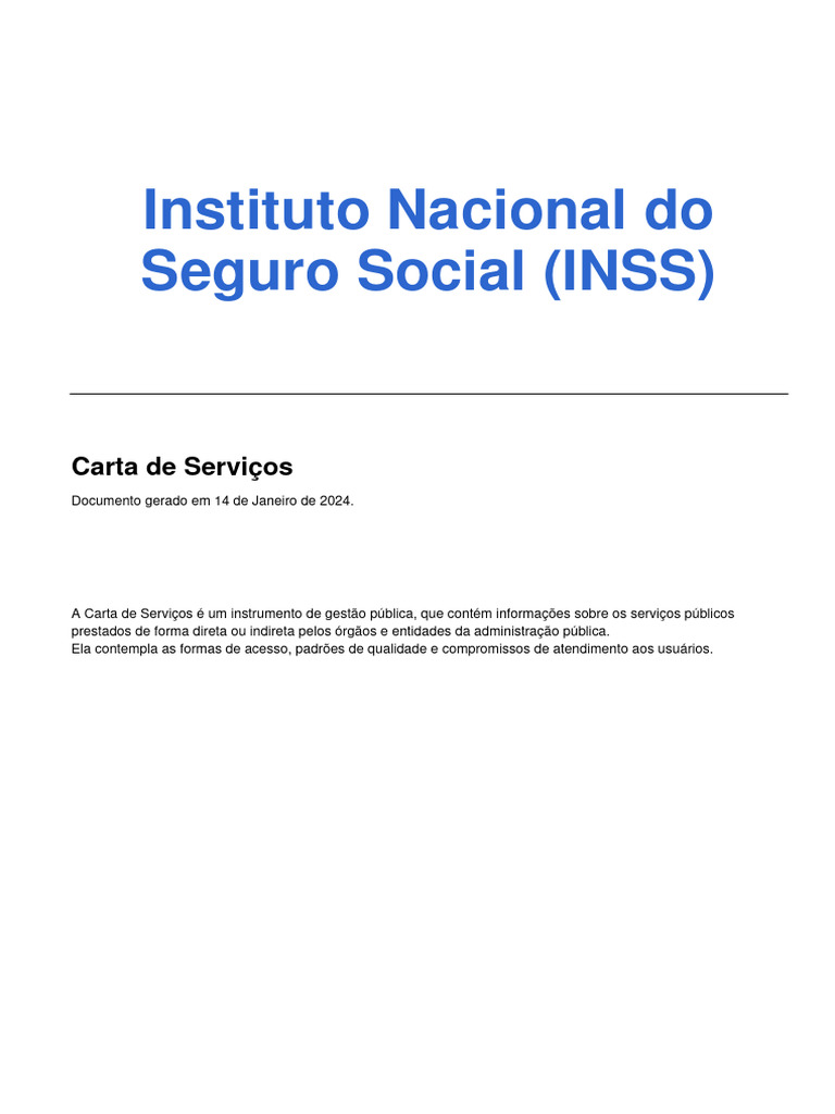 Carta de Serviços INSS - 01.2024 | PDF | Acessibilidade | Aplicativo ...