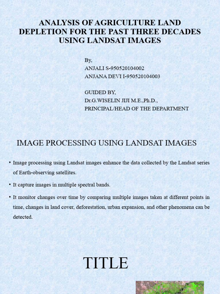 Image Processing Using Landsat Images | PDF | Satellite Imagery