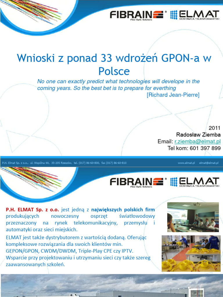 ELMAT Prezentacja GPON | PDF