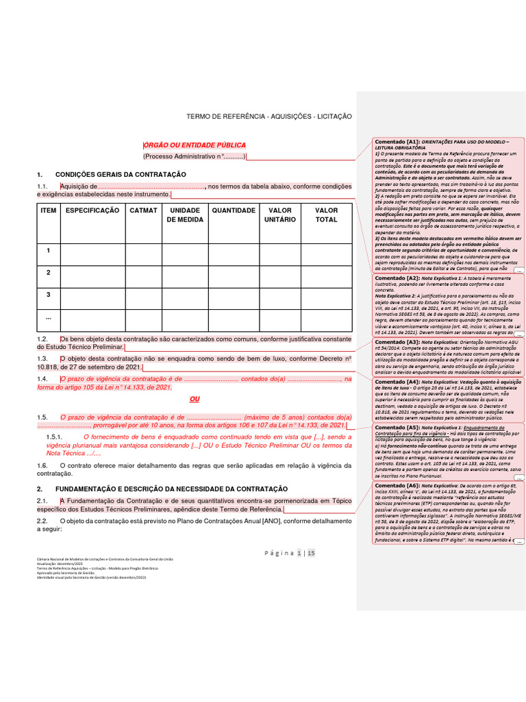 Mod - Termo - Referencia 14133-Compras | PDF | Terceirização | Economias