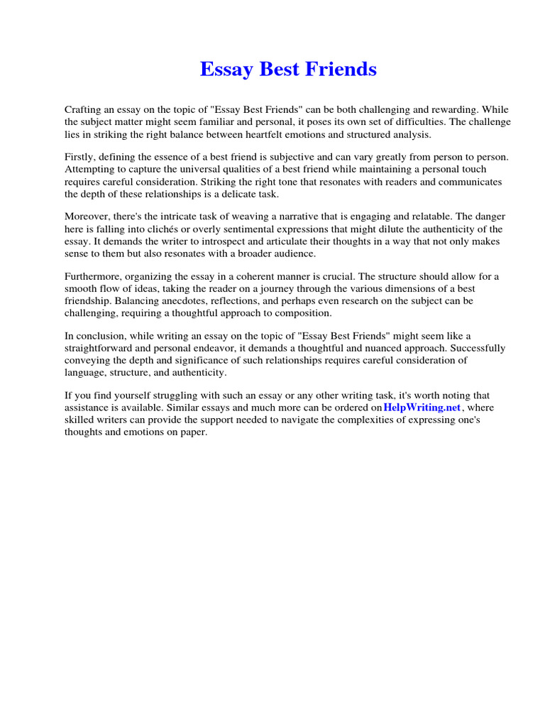 Essay Best Friends | PDF