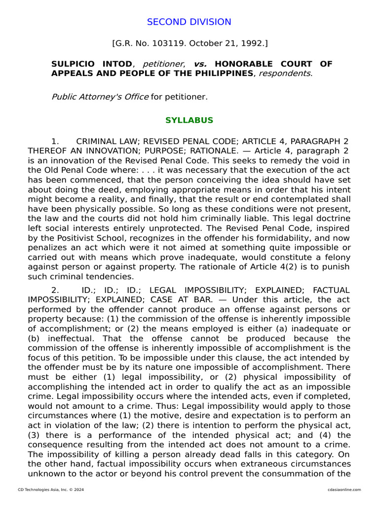 Legal Analysis: Impossible Crimes | PDF | Crimes | Crime & Violence
