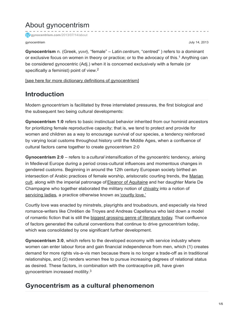About Gynocentrism | PDF