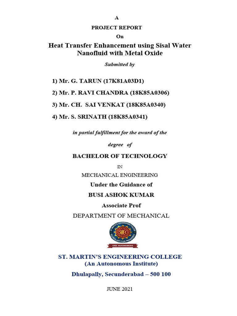 Sisal Nano Fluid First Pages | PDF | Gratitude | Engineering