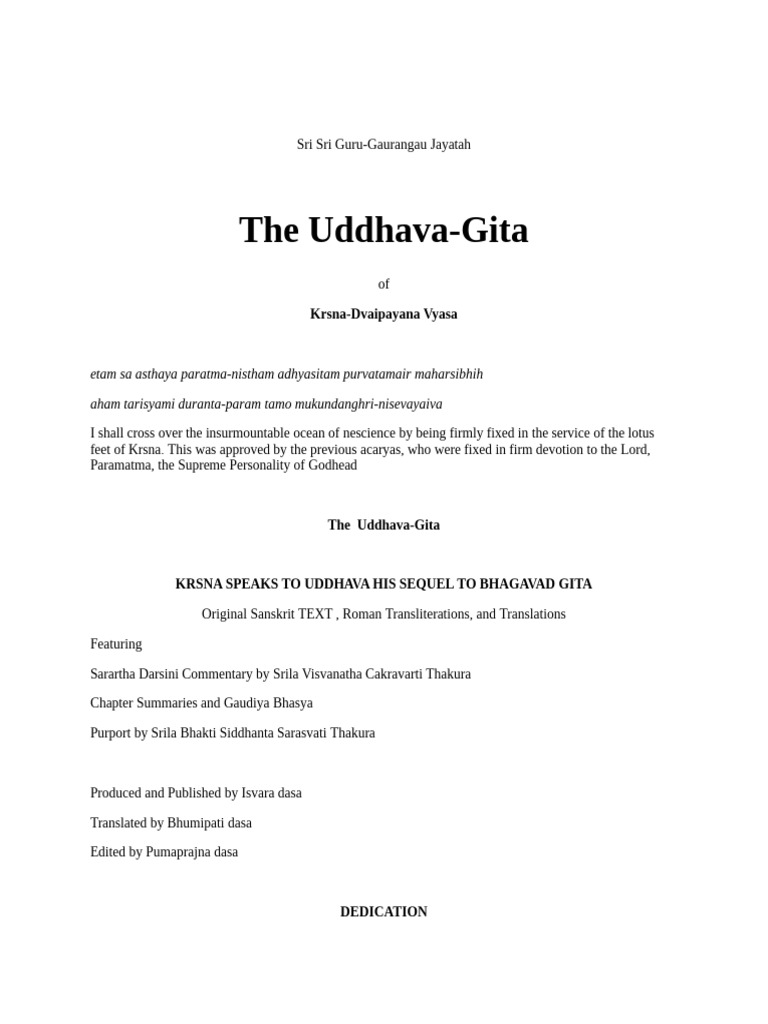 The Uddhava Gita | PDF | Bhagavad Gita | Vaishnavism