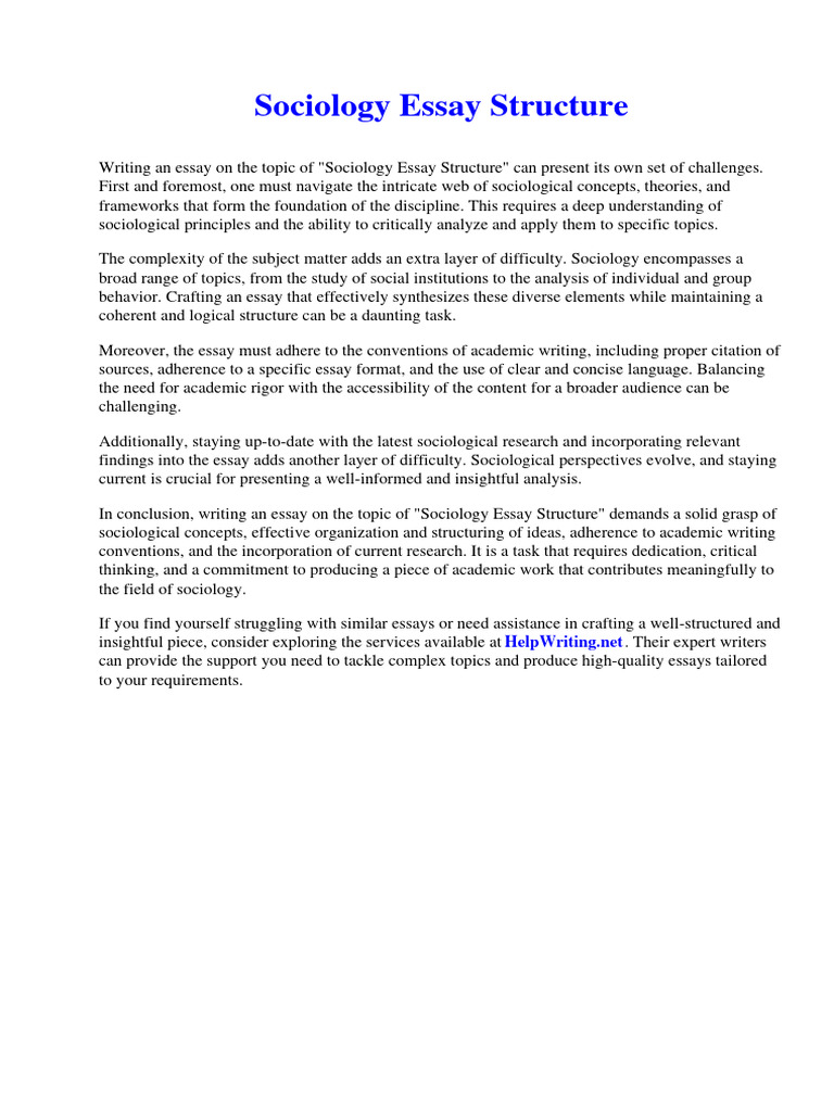 Sociology Essay Structure | PDF | Sociology | Cloning