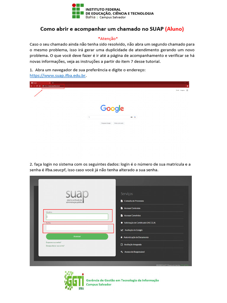 Como Abrir Um Chamado No Suap Aluno | PDF | Carreira e Crescimento ...
