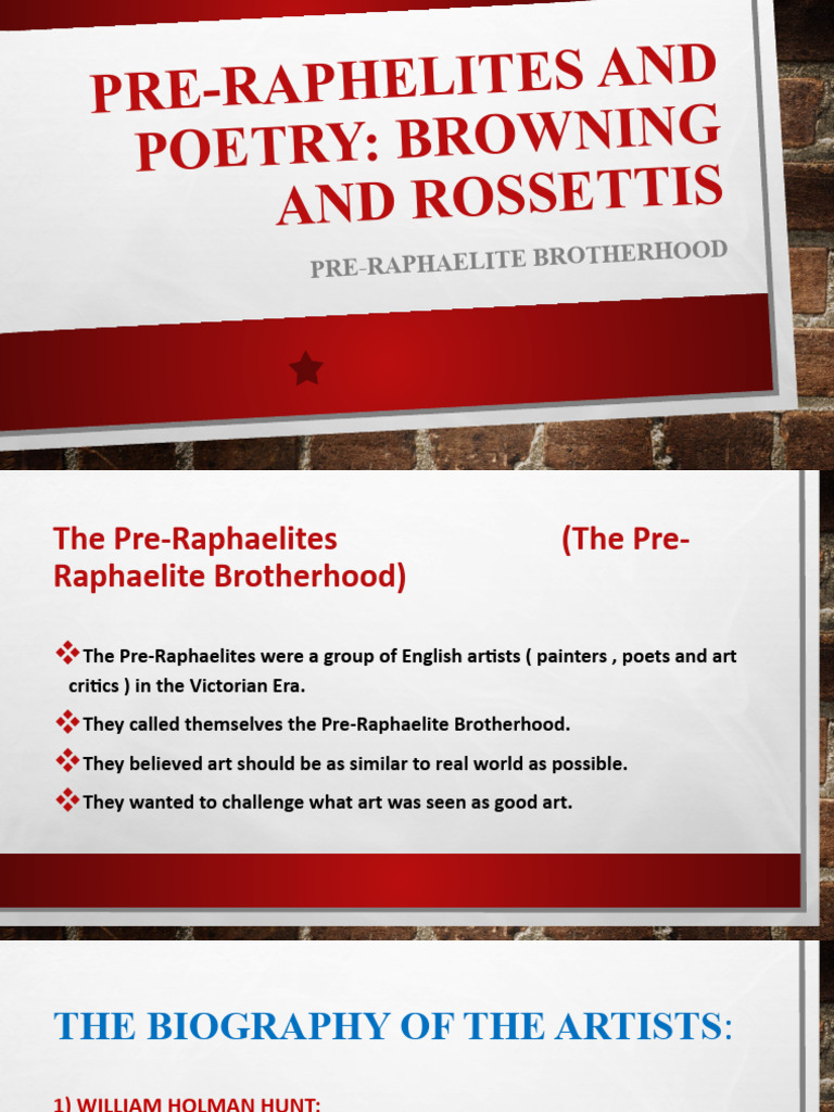 PRE-RAPHELITES AND POETRY Second One | PDF | Pre Raphaelite Brotherhood ...