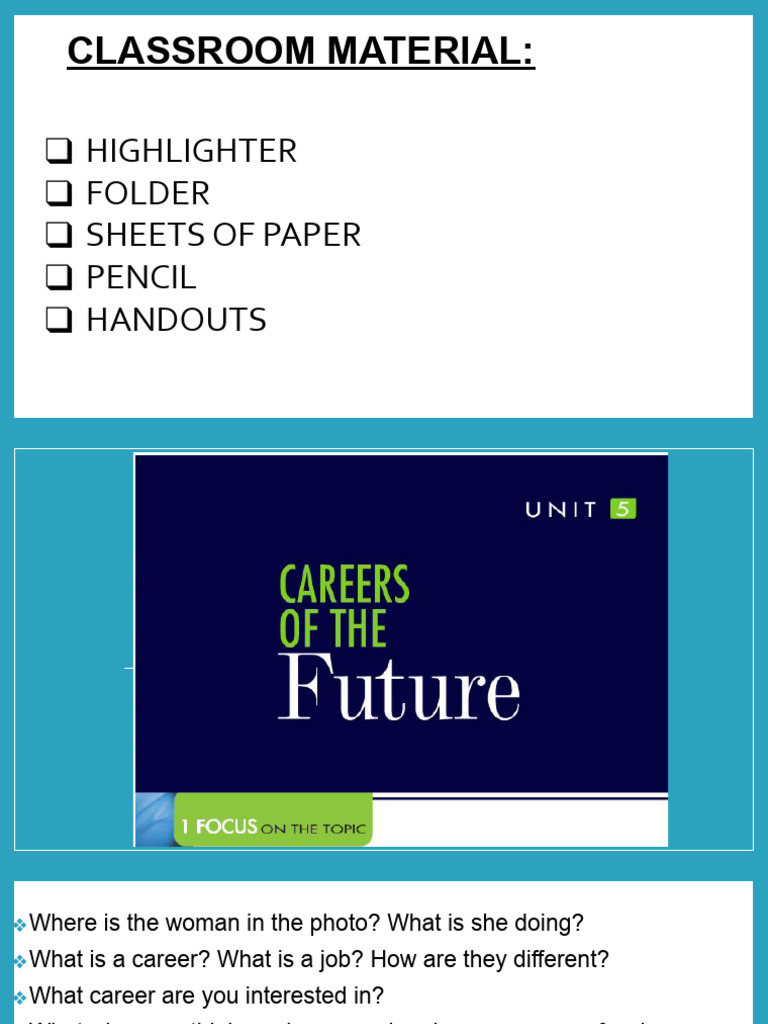 Exploring Career Choices in Unit 5 | PDF