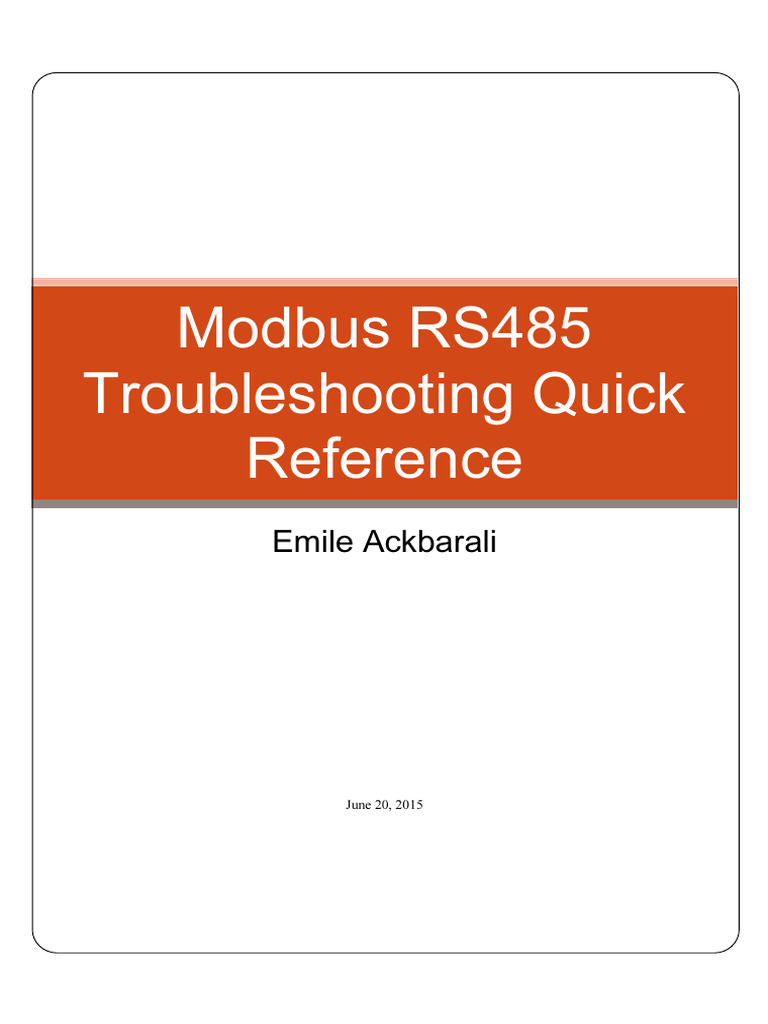 Modbus Rs485 Troubleshooting Quick Reference Pdf Computer Hardware Physical Layer Protocols 3731