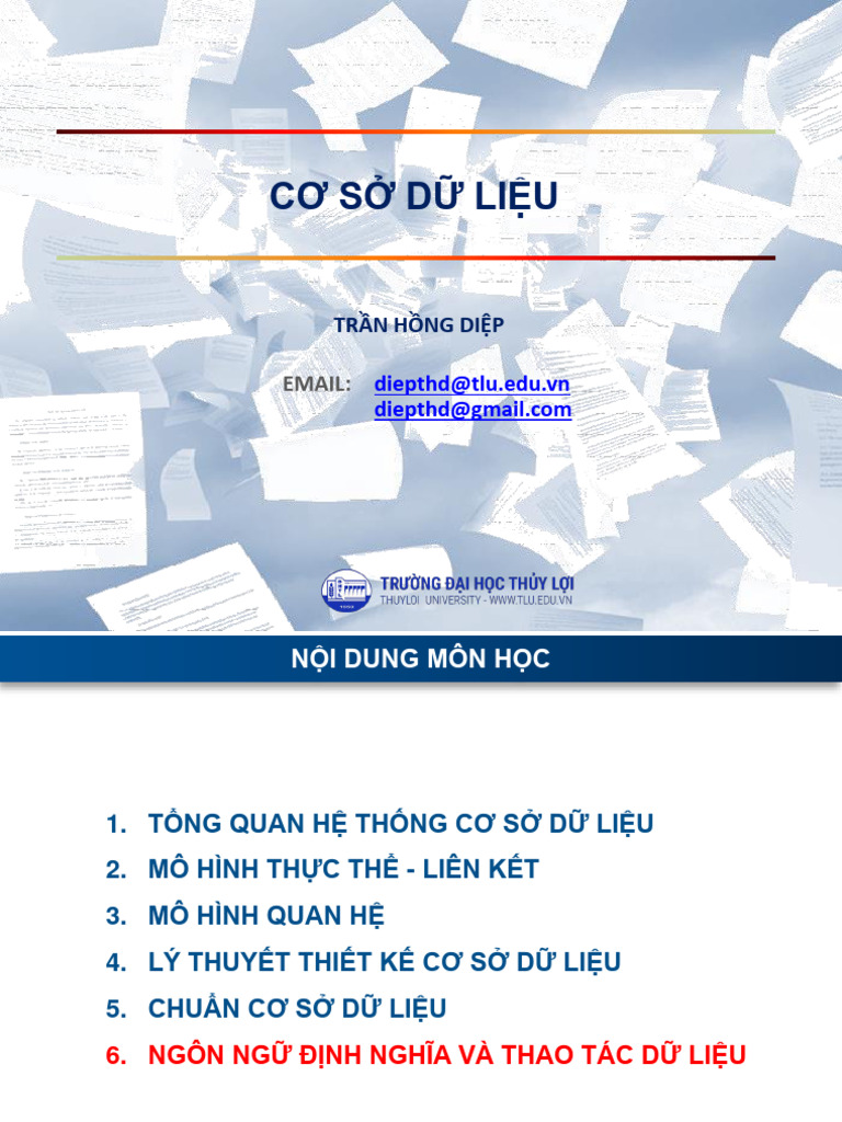CSDL - Ngôn NG Thao Tác CSDL | PDF