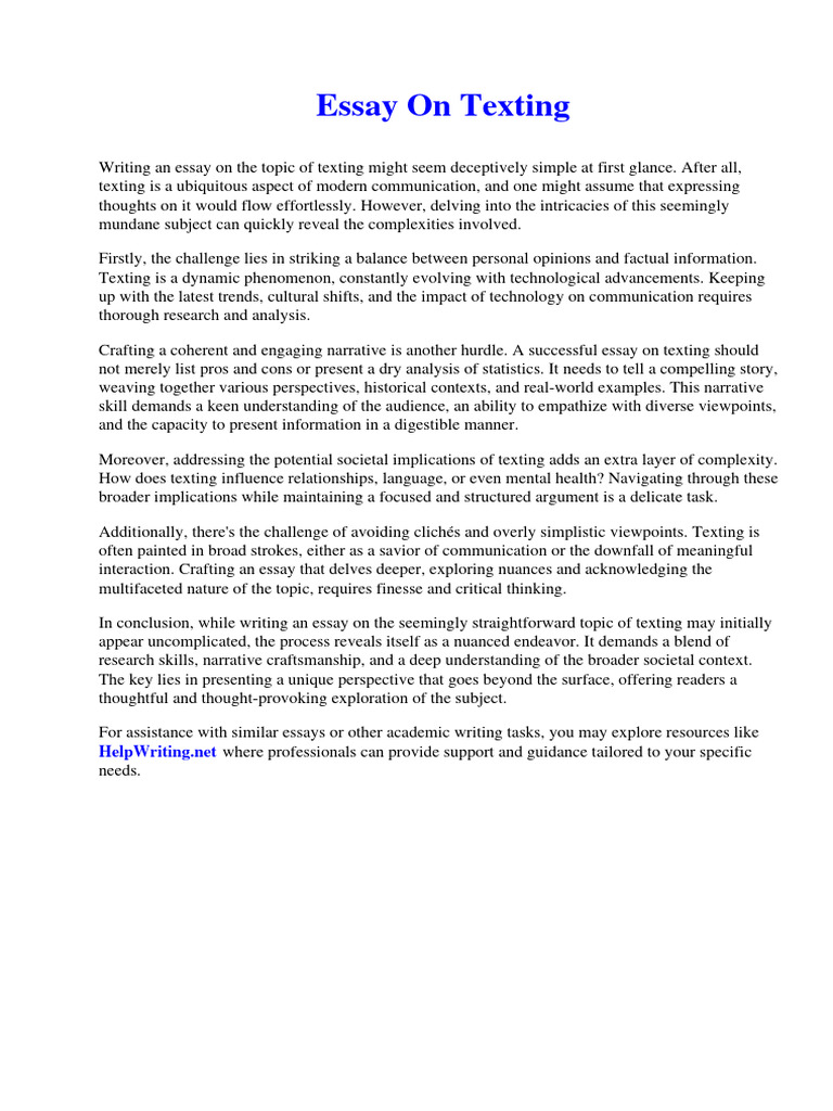 Essay On Texting | PDF | Recruitment | Barclays
