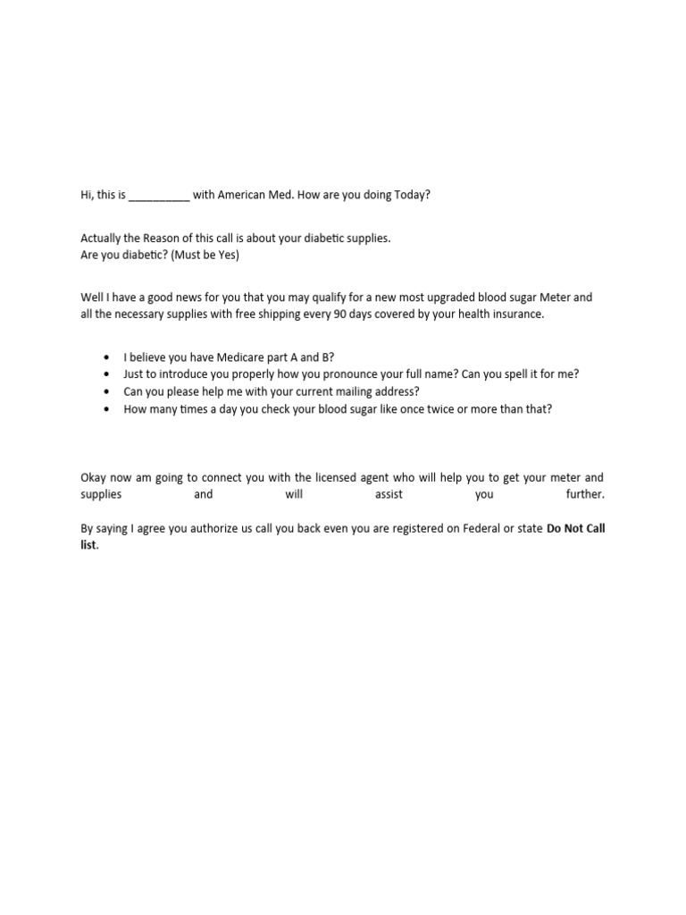 Diabetic Script | PDF