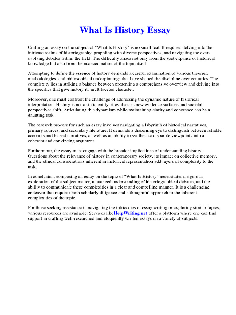 What Is History Essay | PDF | Renaissance | Narrative