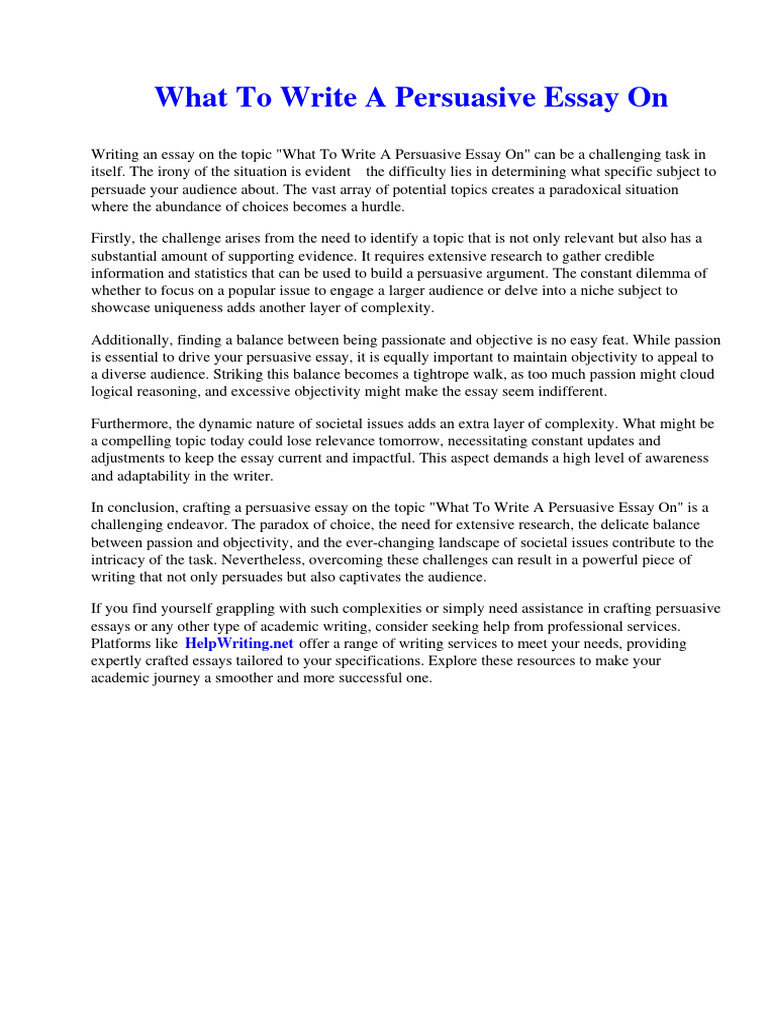 What To Write A Persuasive Essay On | PDF | Physical Therapy | Candle