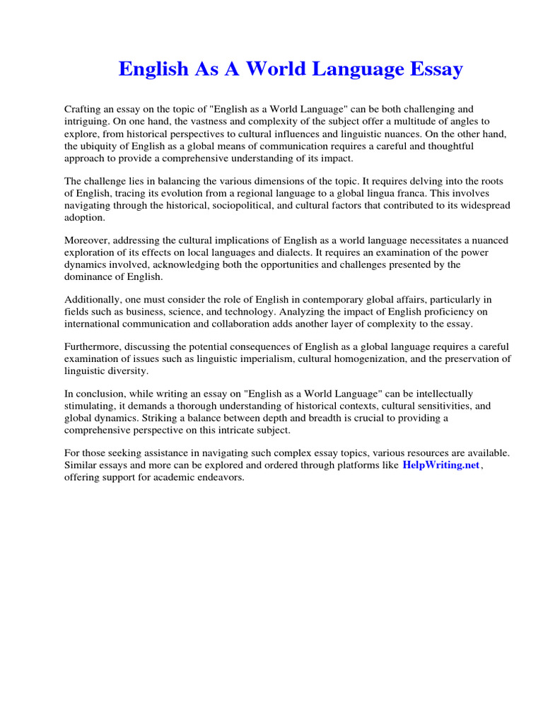 English As A World Language Essay | PDF | Krishna | Hinduism