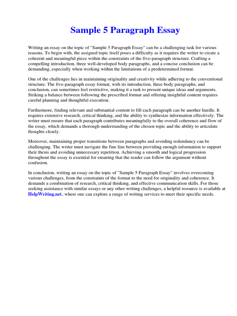 Sample 5 Paragraph Essay | PDF | Nato | Horus