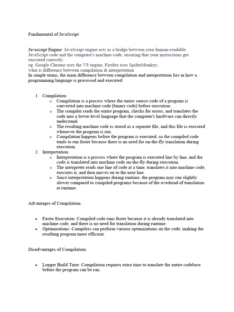 Javascript Notes Pdf