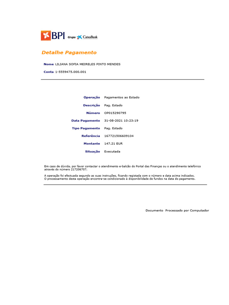 Comprovativo PagamentoEstado | PDF