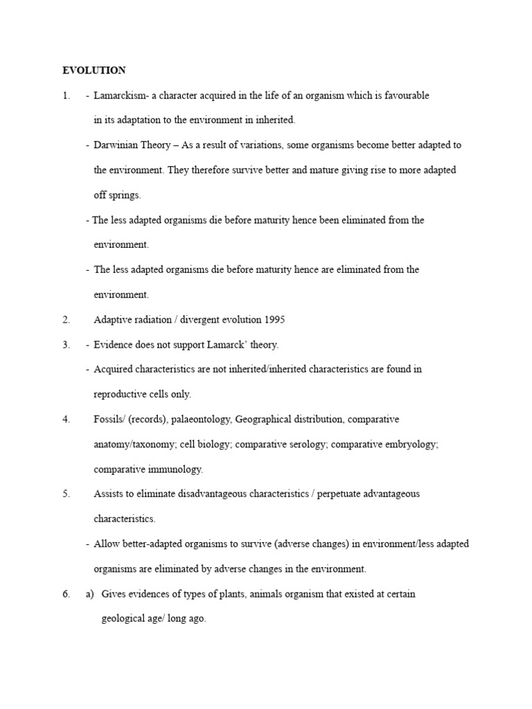 Evolution A | PDF | Evolution | Organisms