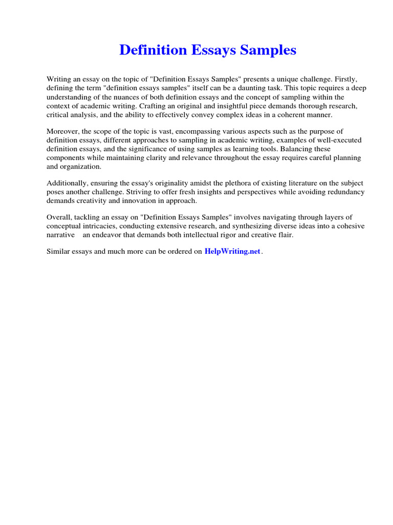 Definition Essays Samples | PDF | Bhikkhu | Essays