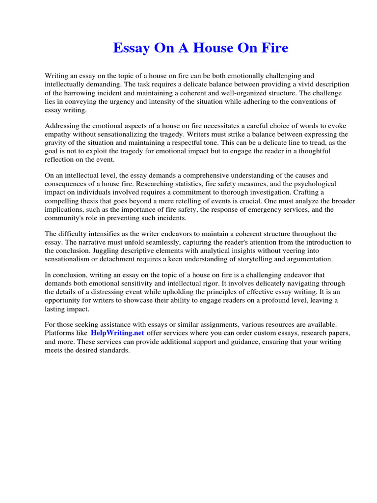 Essay On A House On Fire | PDF | Stoicism | Essays