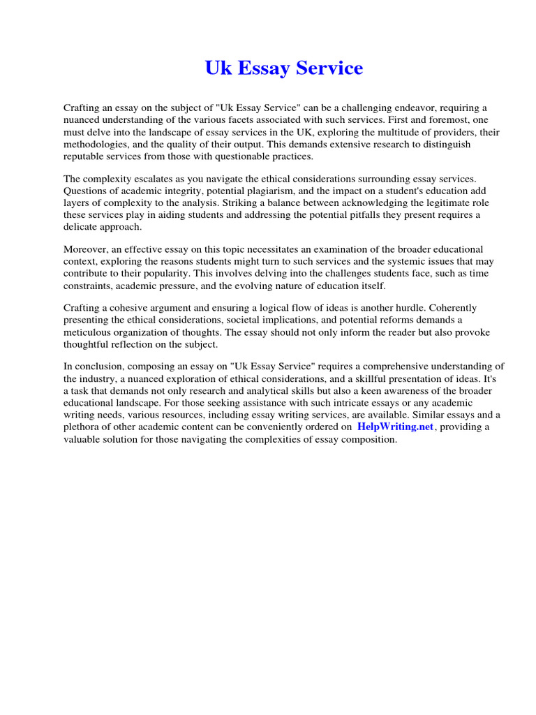 Uk Essay Service | PDF