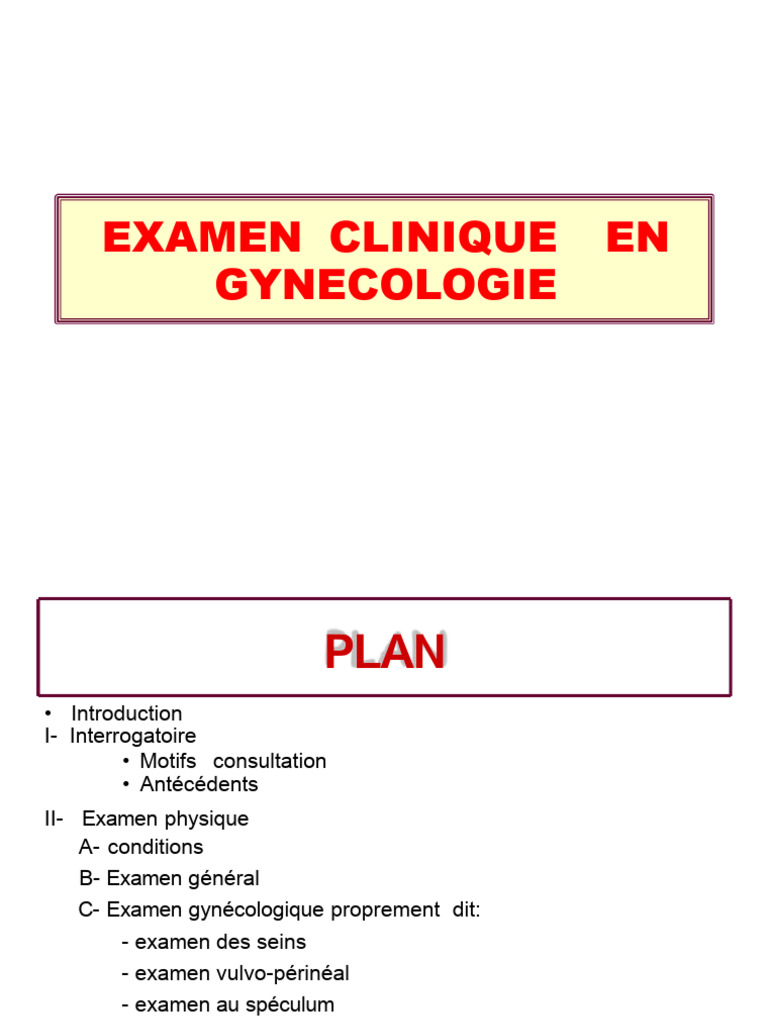 Examen Clinique - Gynecologie | PDF | Cycle menstruel | Sein