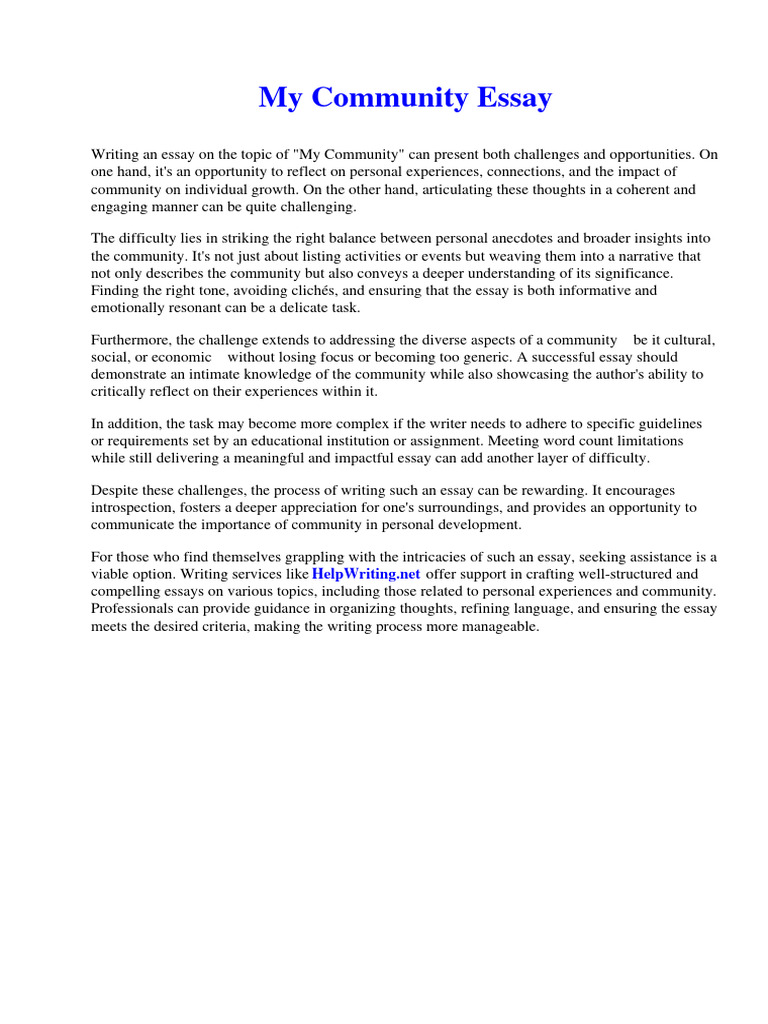 My Community Essay | PDF | Leon Trotsky | Telescope