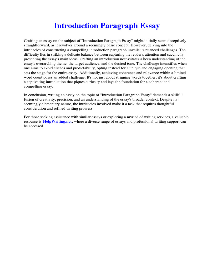 Introduction Paragraph Essay | PDF | Magnetic Resonance Imaging ...