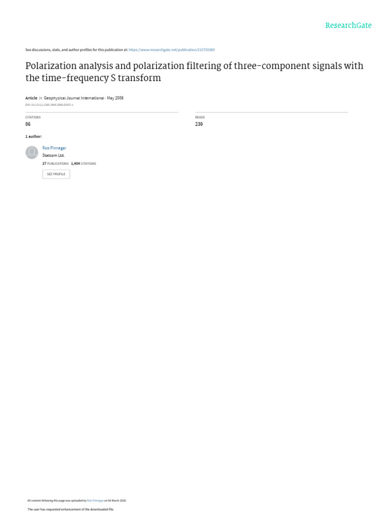 Polarization Analysis and Polarization Filtering o | PDF | Discrete ...