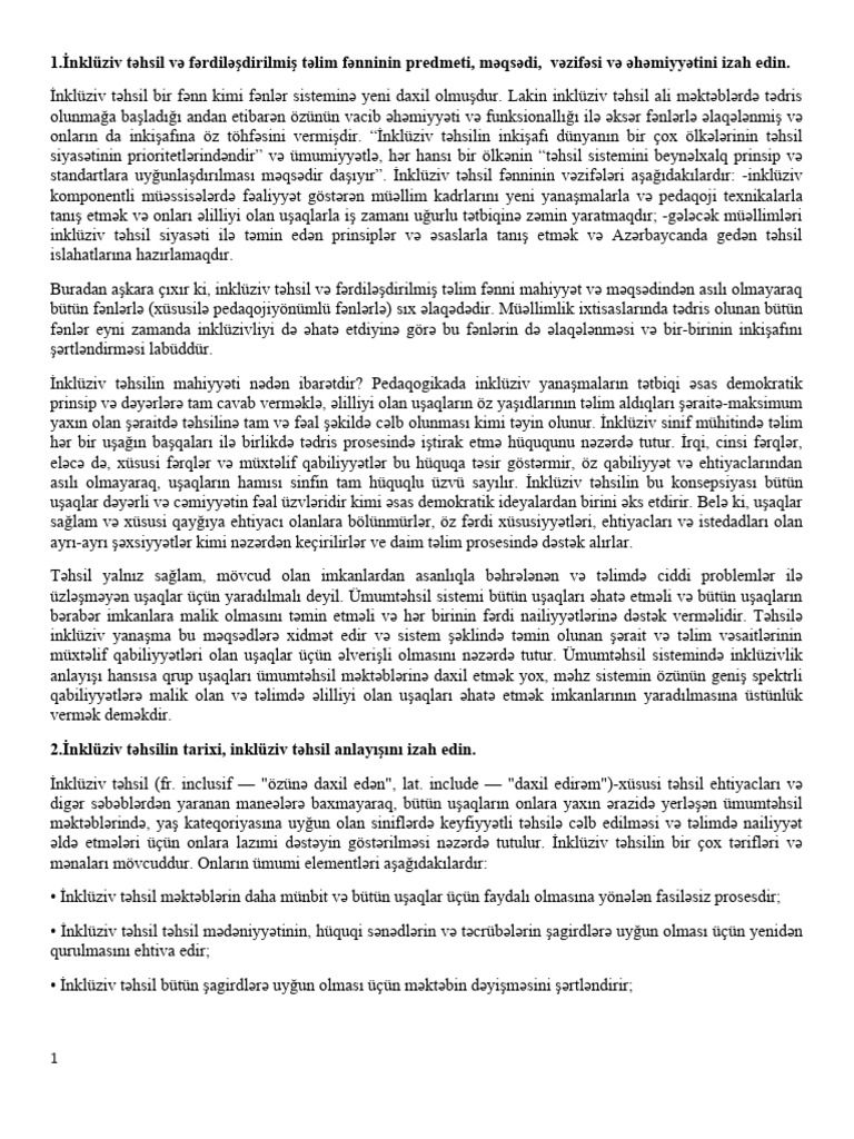 Imtahan Inkluziv.. | PDF