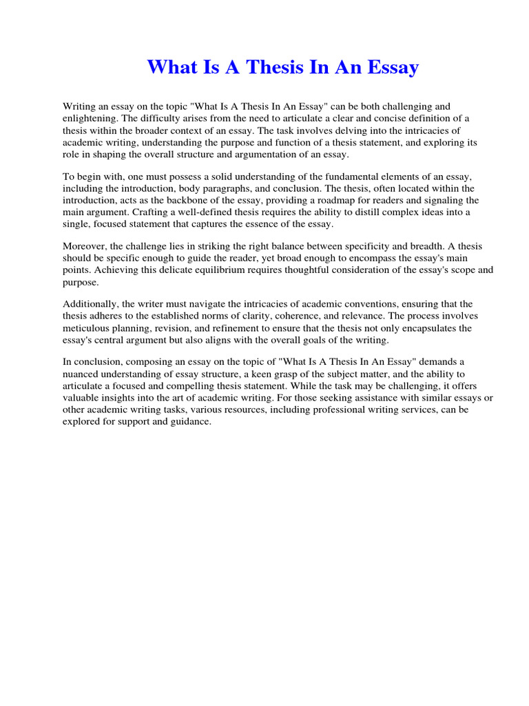 What Is A Thesis in An Essay | PDF | Essays | Extraterrestrial Life