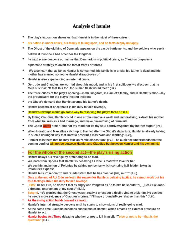 Hamlet Analysis Meeee | PDF | Hamlet | Shakespearean Tragedies