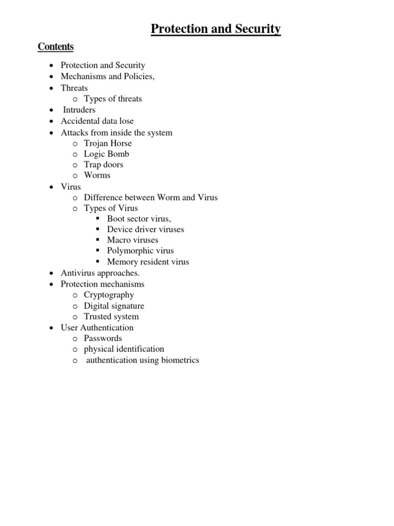 Protection and Security | PDF | Computer Virus | Public Key Cryptography