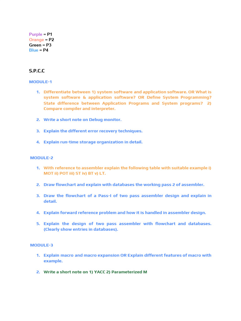 SPCC Question Bank | PDF | Parsing | Computer Science
