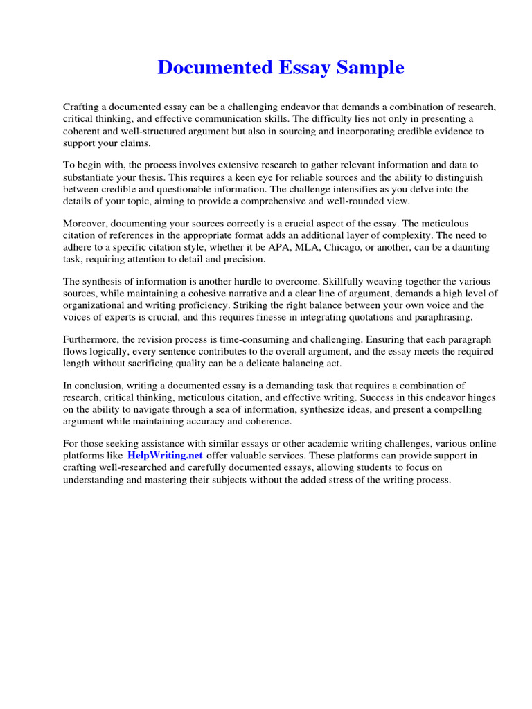 Documented Essay Sample | PDF | Rapunzel | Essays