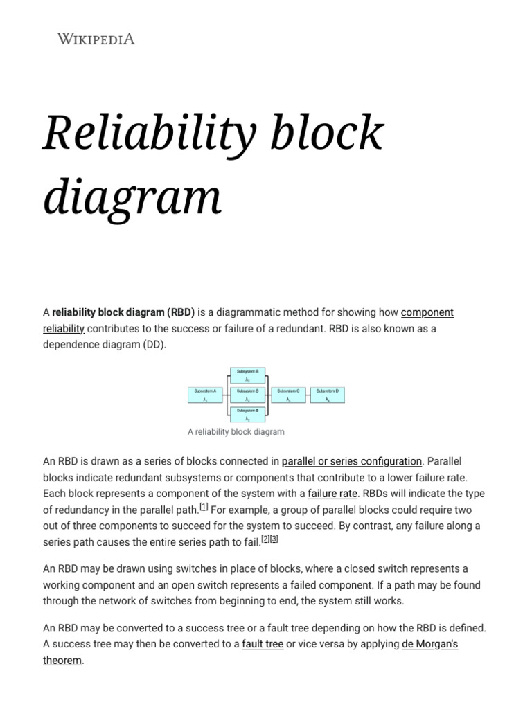 Reliability block diagram - Wikipedia (1) | PDF | Systems Science ...