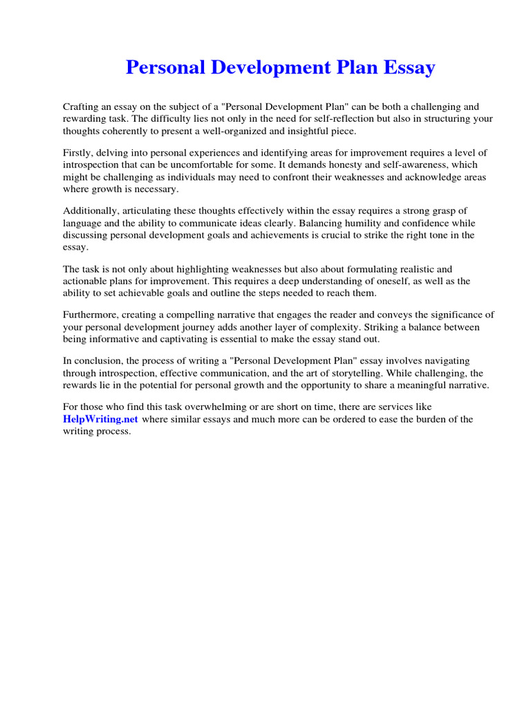 Personal Development Essay Guide | PDF | Narrative | Coca Cola