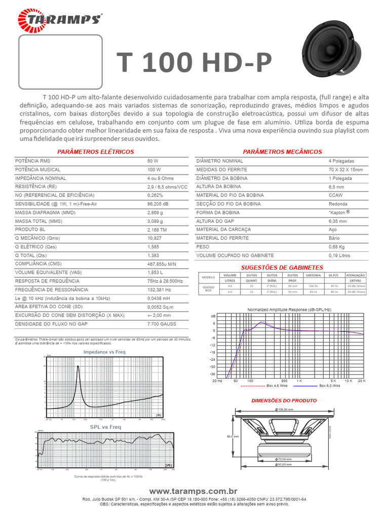 AF-4-T-100-HD-P Taramps | PDF